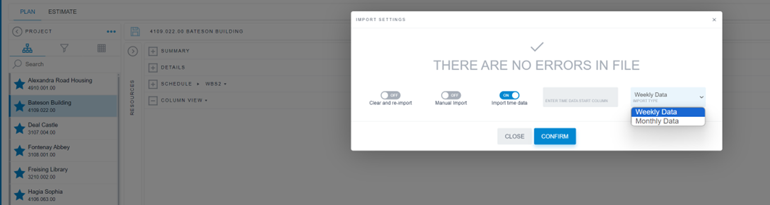 Excel Import – Planifi