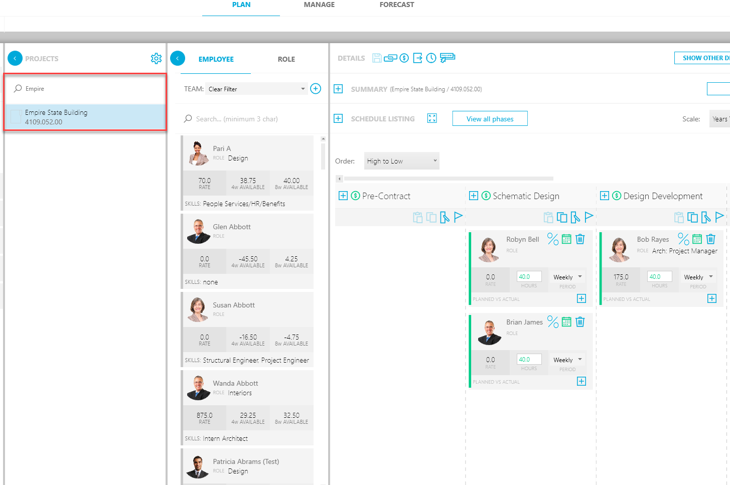 Search for a project and view project details – Planifi