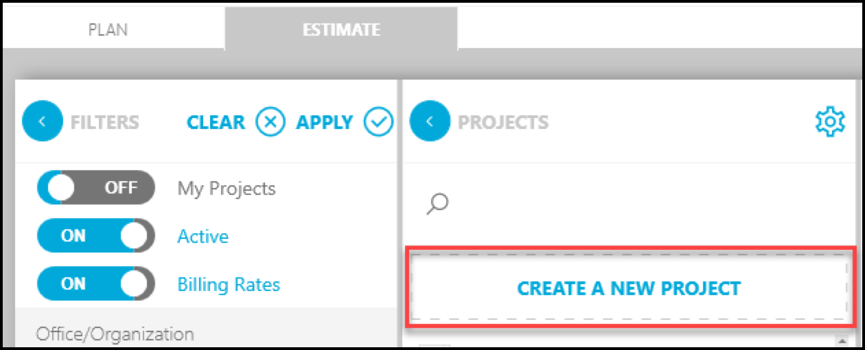 Creating a new Estimate/Opportunity/Pursuit Project – Planifi